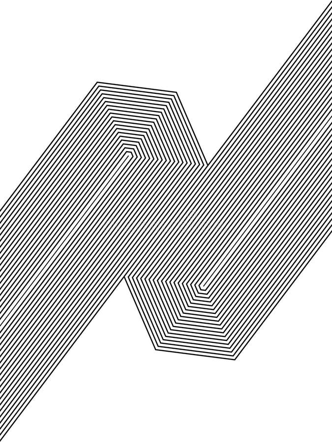 Geometric Abstract Line Art, Black and White, Minimalist Style, Bold ...