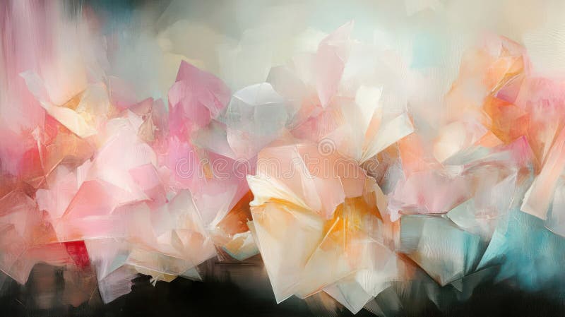 Abstract Artwork Featuring Soft Colors and Geometric Shapes, Evoking ...