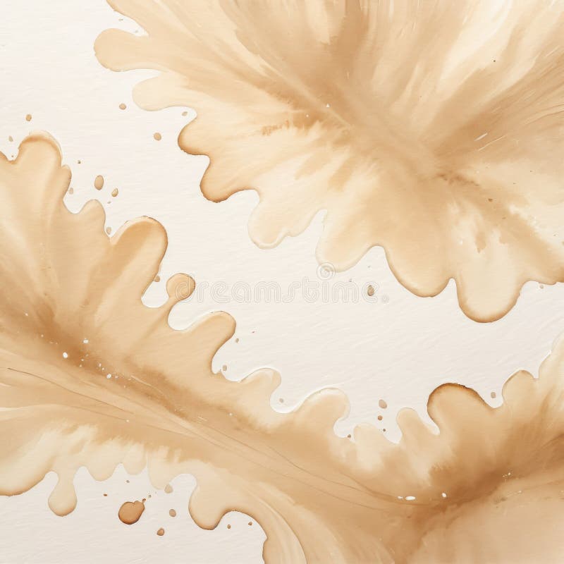 Abstract Coffee Stain Art on White Canvas Stock Illustration ...
