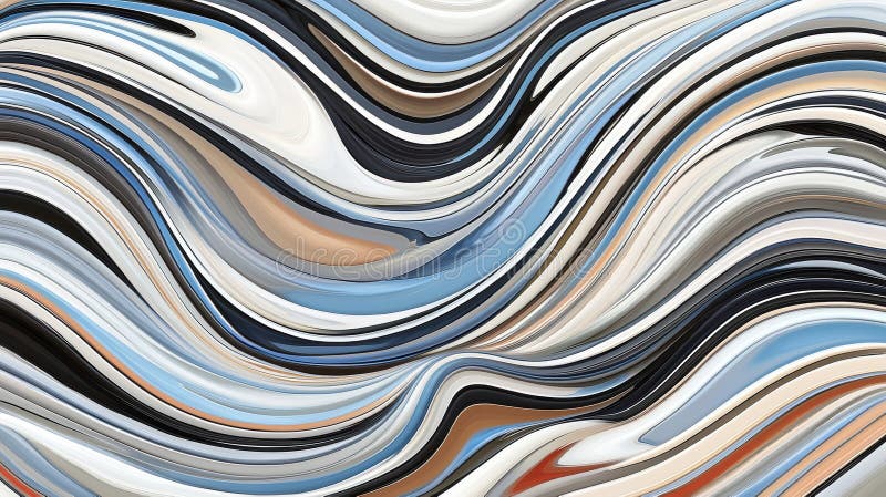 Abstract Artwork Featuring Swirling Lines and Patterns in Blue, White ...