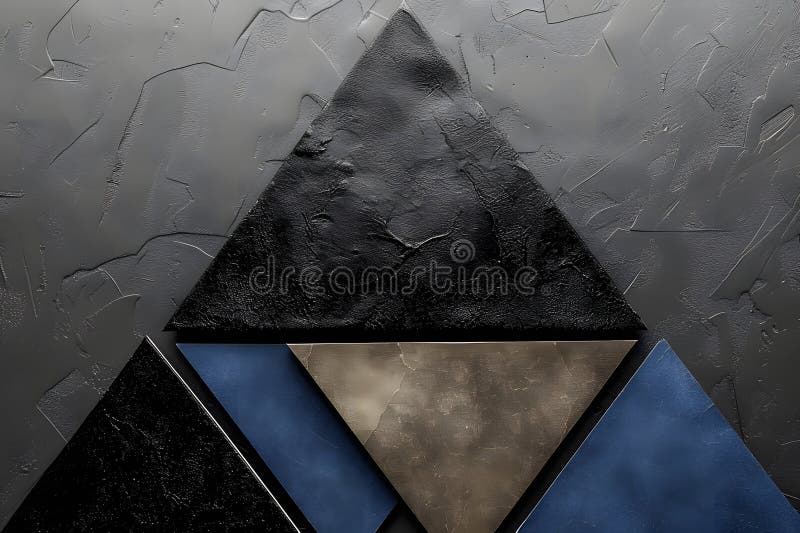 Modern Geometric Abstract Art with Textured Triangles for Interior ...