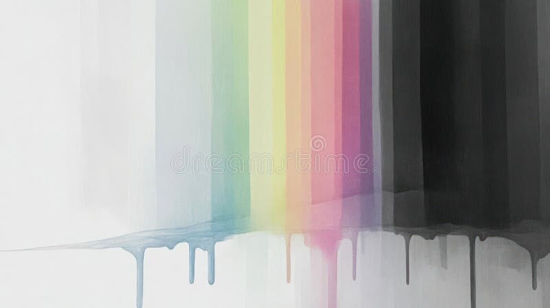 Abstract Artwork Featuring Vertical Color Drips Blending into a ...