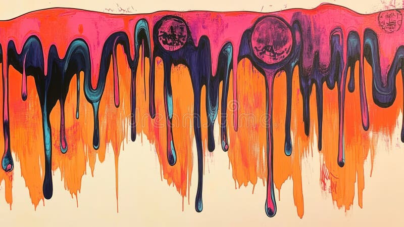 Abstract Artwork Featuring Vibrant Colors and Dripping Paint Effects ...