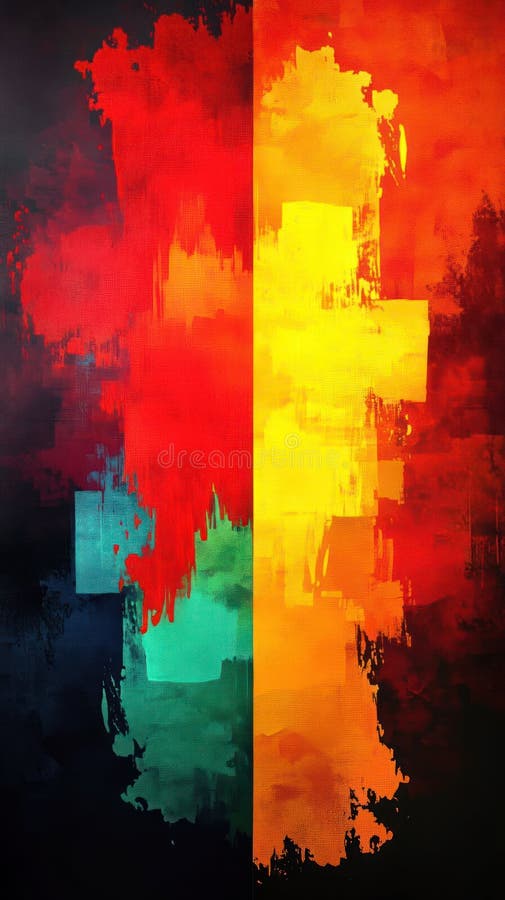 Abstract Artwork Featuring Vibrant Colors and Geometric Shapes Blending ...