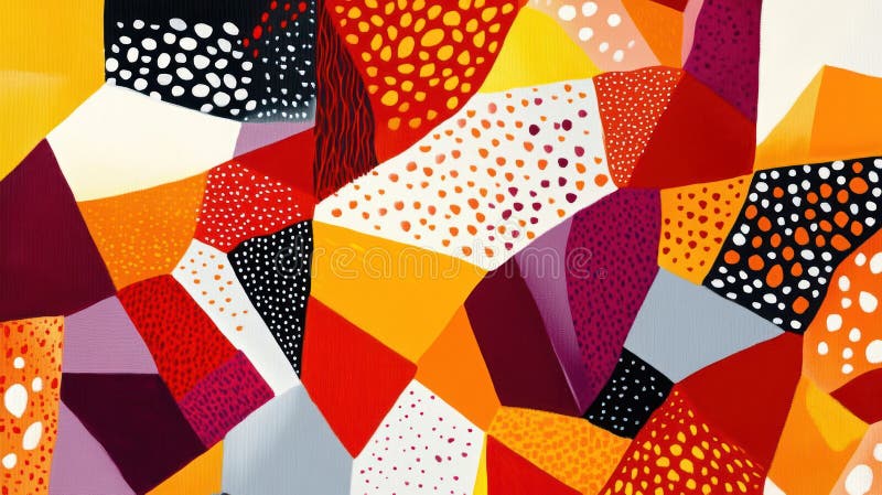Abstract Artwork Featuring Vibrant Geometric Shapes and Patterns in ...