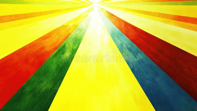Abstract Artwork Featuring Vibrant Rays of Color Radiating from a ...
