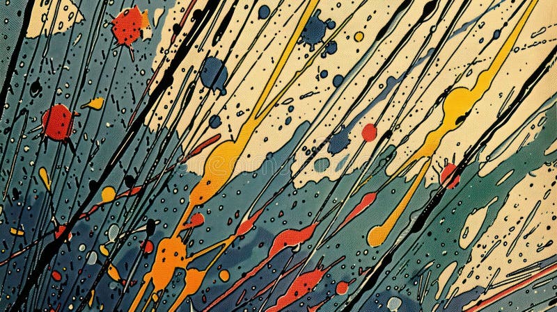 Abstract Artwork Featuring Vibrant Splashes of Color on a Textured ...