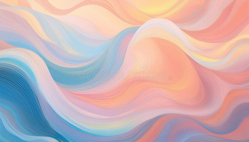 Abstract Artwork with Flowing Lines and Intense Textures in Pastel ...