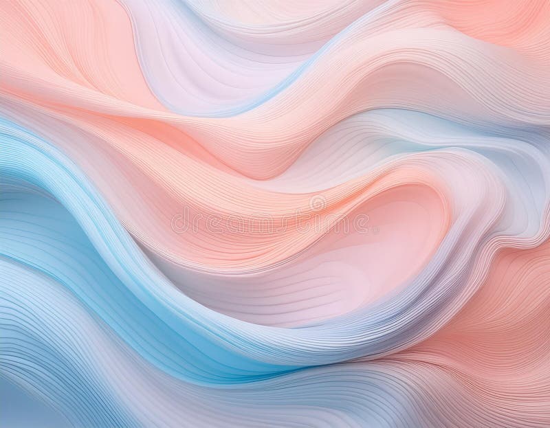 Abstract Artwork with Flowing Lines and Intense Textures in Pastel ...