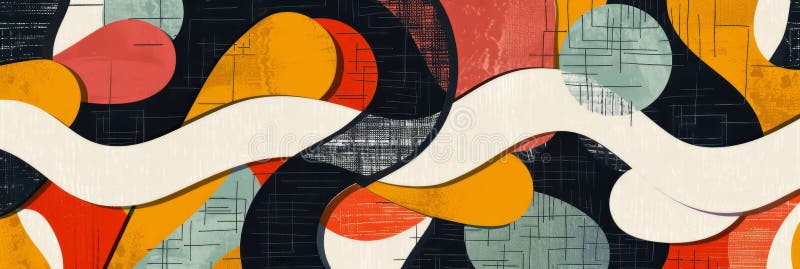Abstract Artwork with Flowing Shapes and Textural Elements. Modern ...