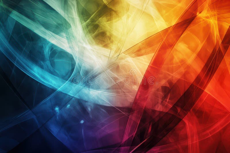 Abstract Artwork with Intersecting, Multi-Colored, Transparent Lines ...