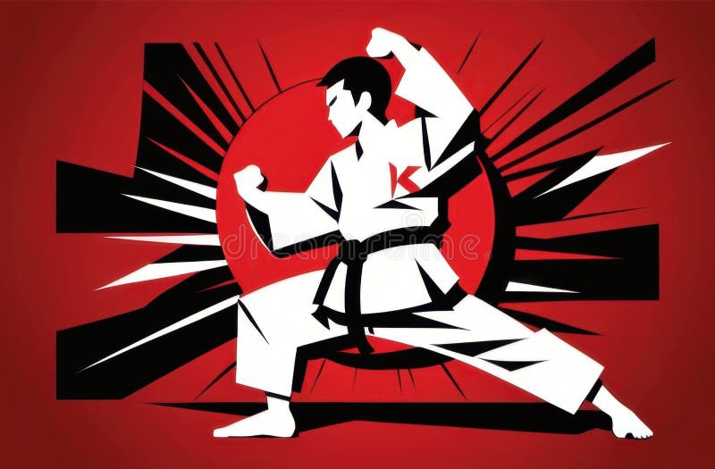 Abstract Artwork of a Karateka at 1-10-2025 Stock Illustration ...