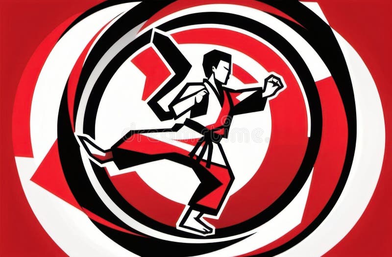 Abstract Artwork of a Karateka at 1-10-2025 Stock Illustration ...