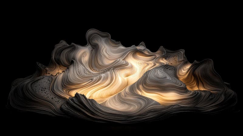 Abstract Artwork: a Lamp with a Flowing, Wave-like Shape Stock Image ...