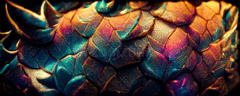Abstract Artwork of the Magic Dragon Skin. Magic and Power Concept ...