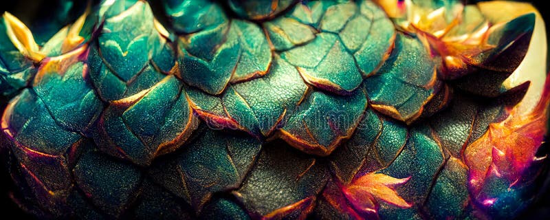 Abstract Artwork of the Magic Dragon Skin. Magic and Power Concept ...