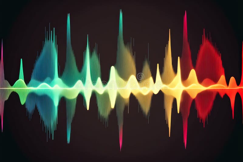 Abstract Artwork of the Music Waves. Generative AI Stock Illustration ...