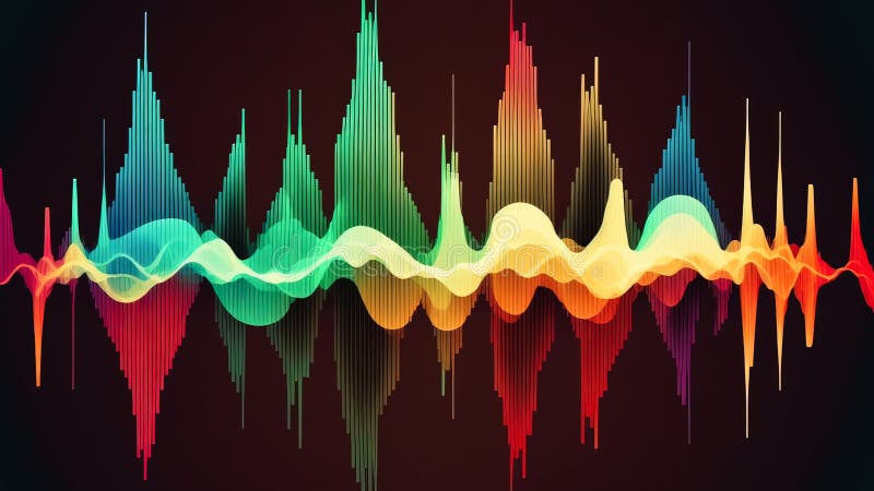 Abstract Artwork of the Music Waves. Generative AI Stock Illustration ...
