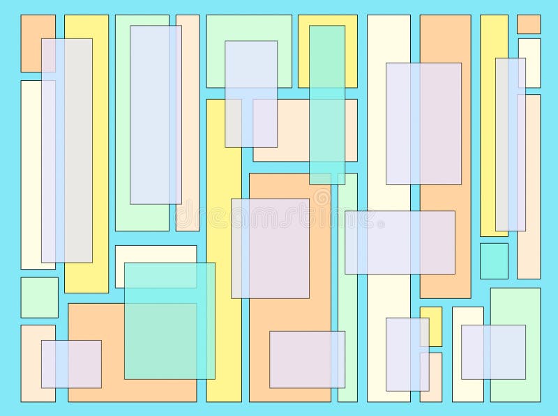 Abstract Artwork Pastel Blocks Blue Stock Illustration - Illustration ...