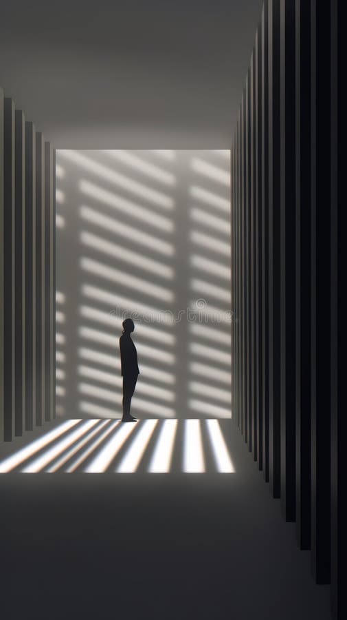 Abstract Artwork with Play of Light and Shadow AI Generated Stock ...