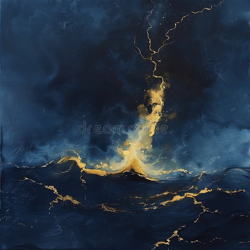Abstract Depiction of Powerful Lightning from Sky To Earth Stock ...
