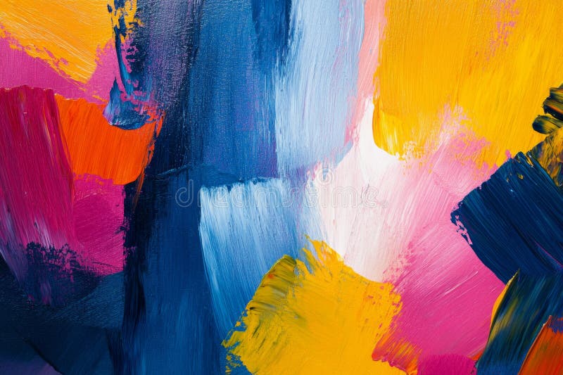 Abstract Artwork Showcases Dynamic Brush Strokes Vibrant Palette ...