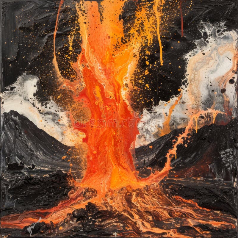 An Abstract Artwork Showcasing the Aftermath of a Volcanic Eruption ...