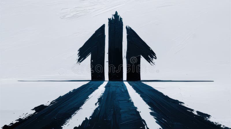 Abstract Artwork Showcasing Upward Arrows with Textured Brush Strokes ...