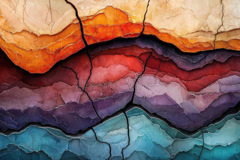 Abstract Artwork Showcasing Vibrant Layers of Color Creating a Visually ...