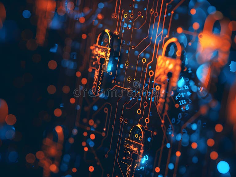 Abstract Cipher Connection: Intricate Digital Encryption Key Dance ...