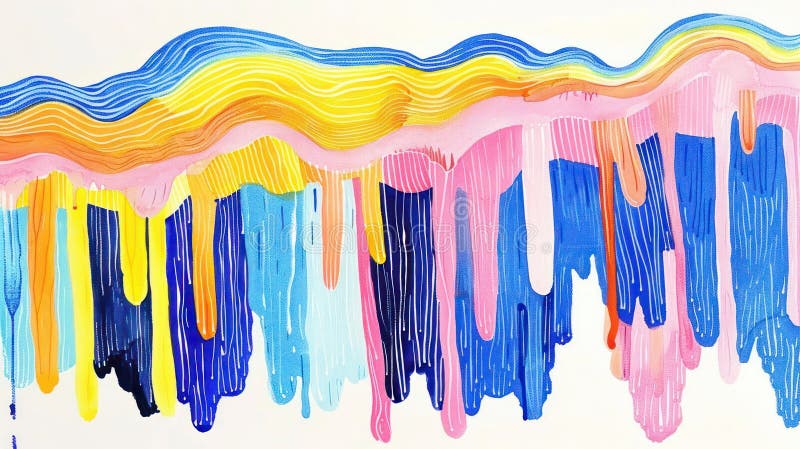 Abstract Artwork with Vibrant, Dripping Colors Creating a Dynamic ...