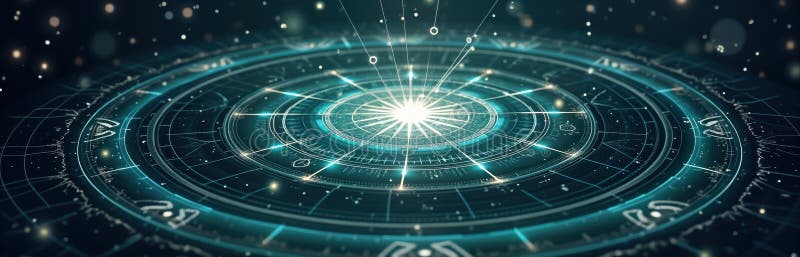 Abstract Astrological Chart Design with Futuristic Tech Elements ...