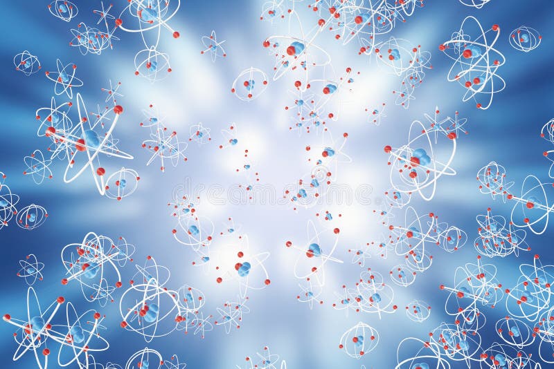 Abstract Atom Background, Chemistry Model of Molecule. Atoms and ...