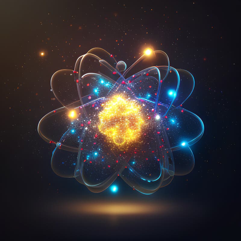 Abstract Atom on a Dark Background. Vector Illustration. Eps 10 Stock ...