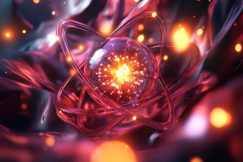 AI-Generated Atomic Structure Stock Illustration - Illustration of ...