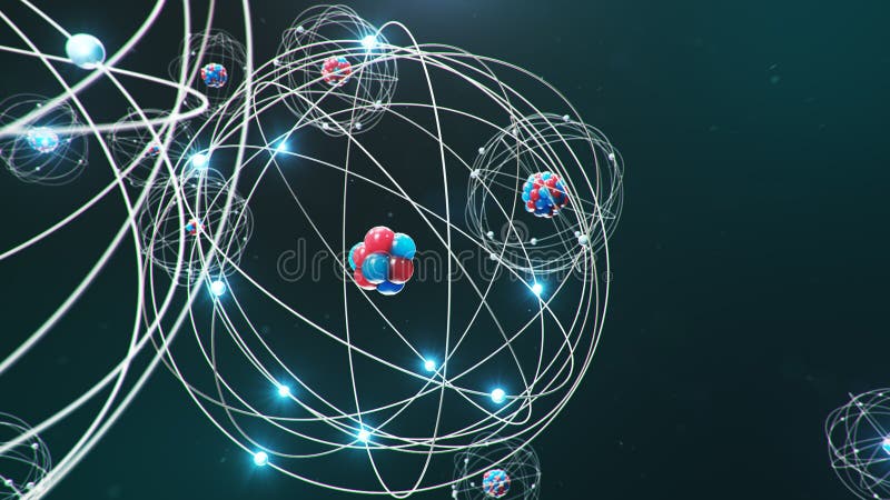 Abstract Atom Model. Atom is the Smallest Level of Matter that Forms ...