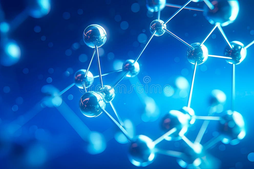 Abstract Atom or Molecule Model Genetic Science Stock Image - Image of ...