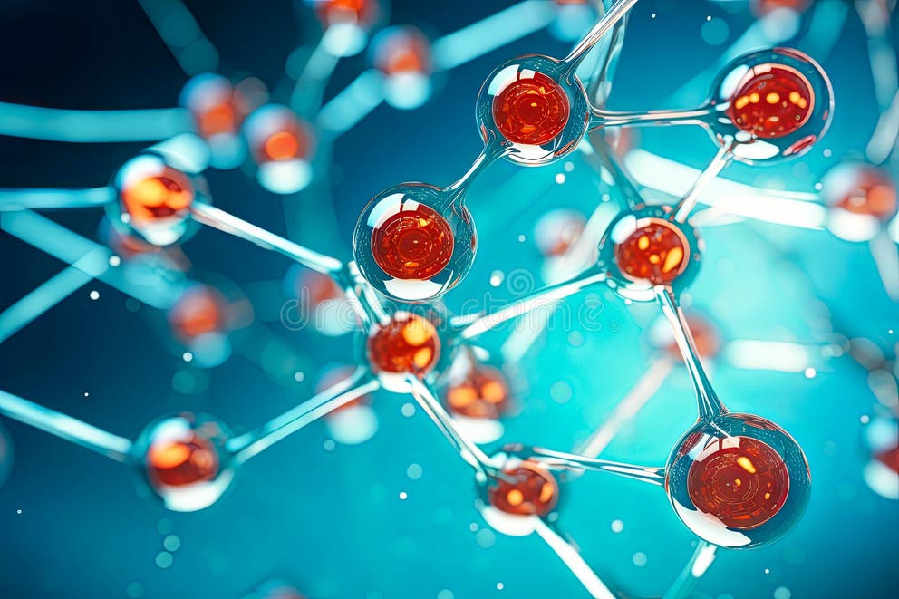 Abstract Atom or Molecule Model Genetic Science Stock Photo - Image of ...