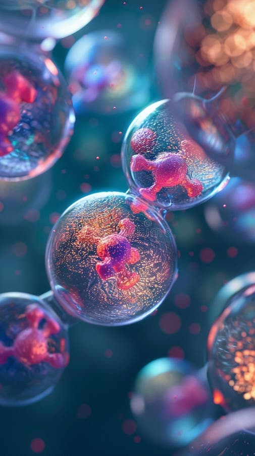 Abstract Atom or Molecule Structure, Close Up, Vertical Background ...