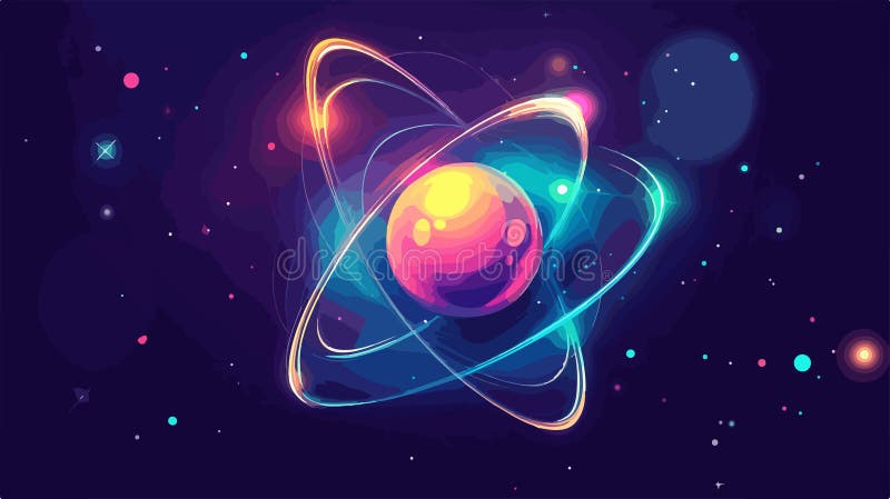 Abstract Atom Motion Scheme Cartoon Illustration Stock Vector ...
