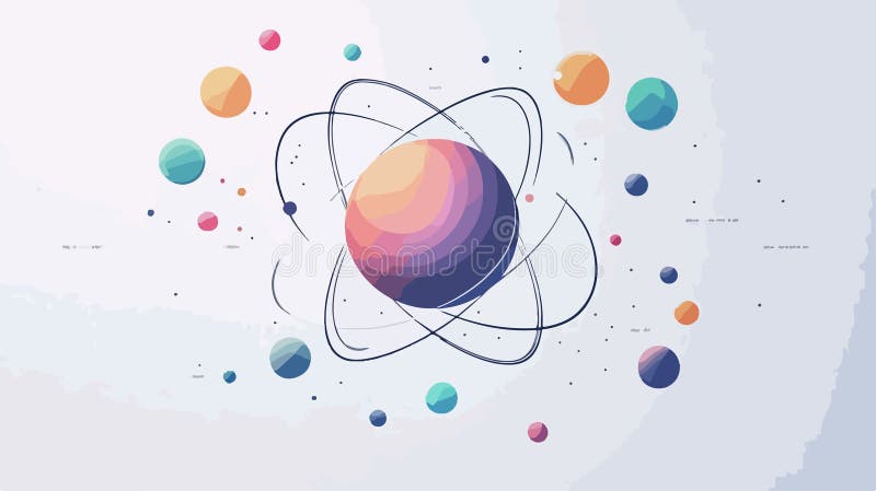 Abstract Atom Motion Scheme Cartoon Illustration Stock Vector ...