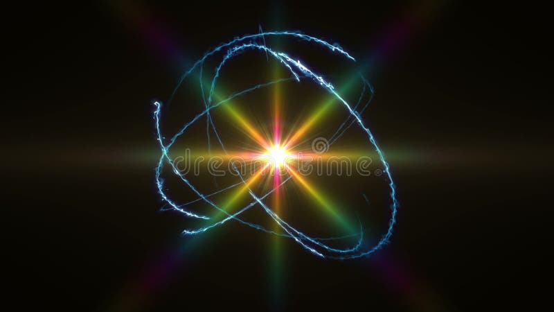 Abstract atom orbit stock video. Video of nuclear, vector - 202197911