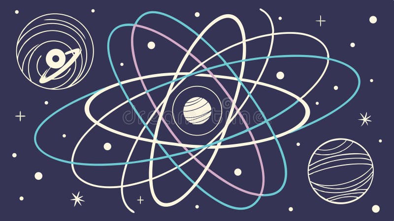 Abstract Atom Solar System Model, Vector Design Generative AI Stock ...