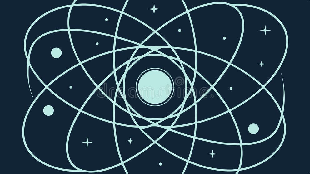 Abstract Atom Structure Illustration, Vector Design Generative AI Stock ...