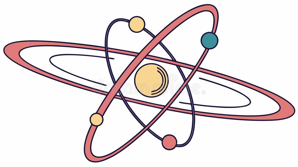 Abstract Atom Structure with Intersecting Orbits, Scientific Art ...