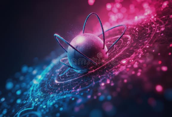 Abstract Atomic Illustration Featuring Vibrant Electron Orbital ...