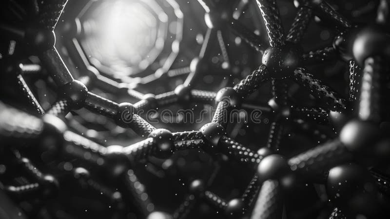 Abstract Atomic Lattice, Molecular Grid of Graphene, Graphene Atomic ...