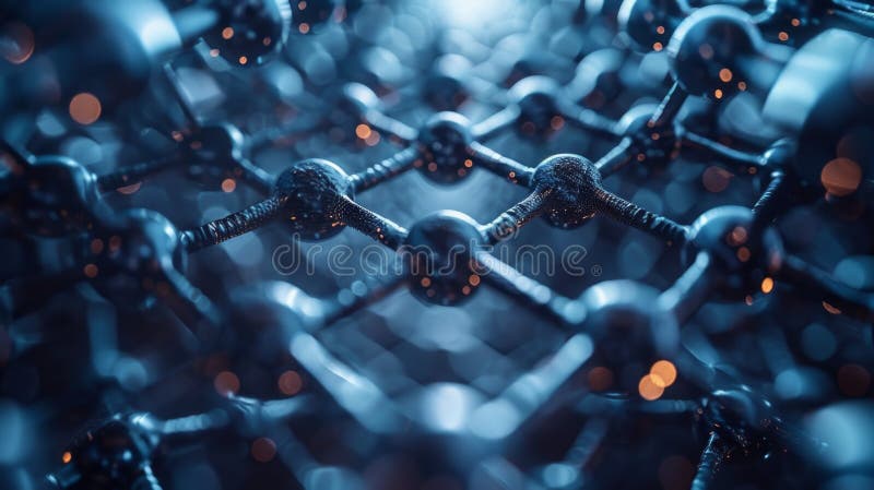 Abstract Atomic Lattice, Molecular Grid of Graphene, Graphene Atomic ...