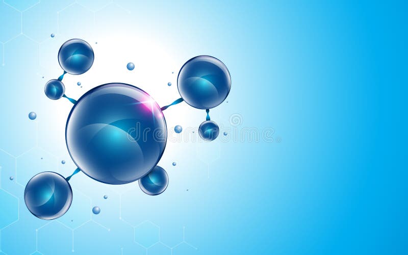 Abstract Atomic Molecular Structure Design Blue Sphere Connect ...