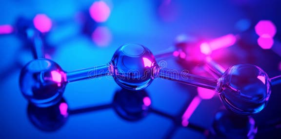 The Abstract Atomic Structure Features Molecules in a Vibrant Color ...